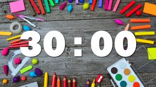 Free Classroom Timer: Pencils, Textbooks, and an Apple: 30:00