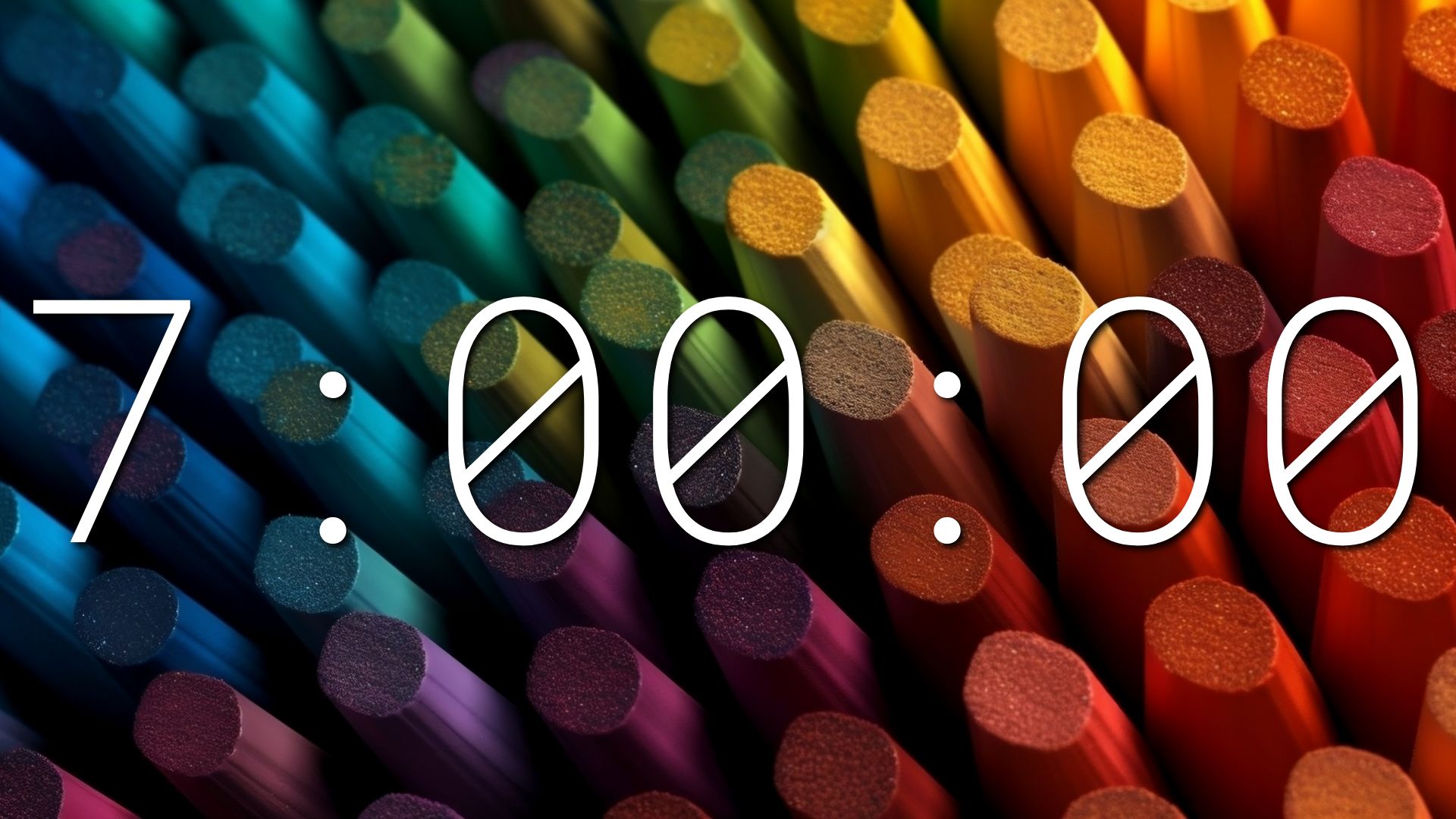7:00:00 Free Classroom Timer - Colored Pencils