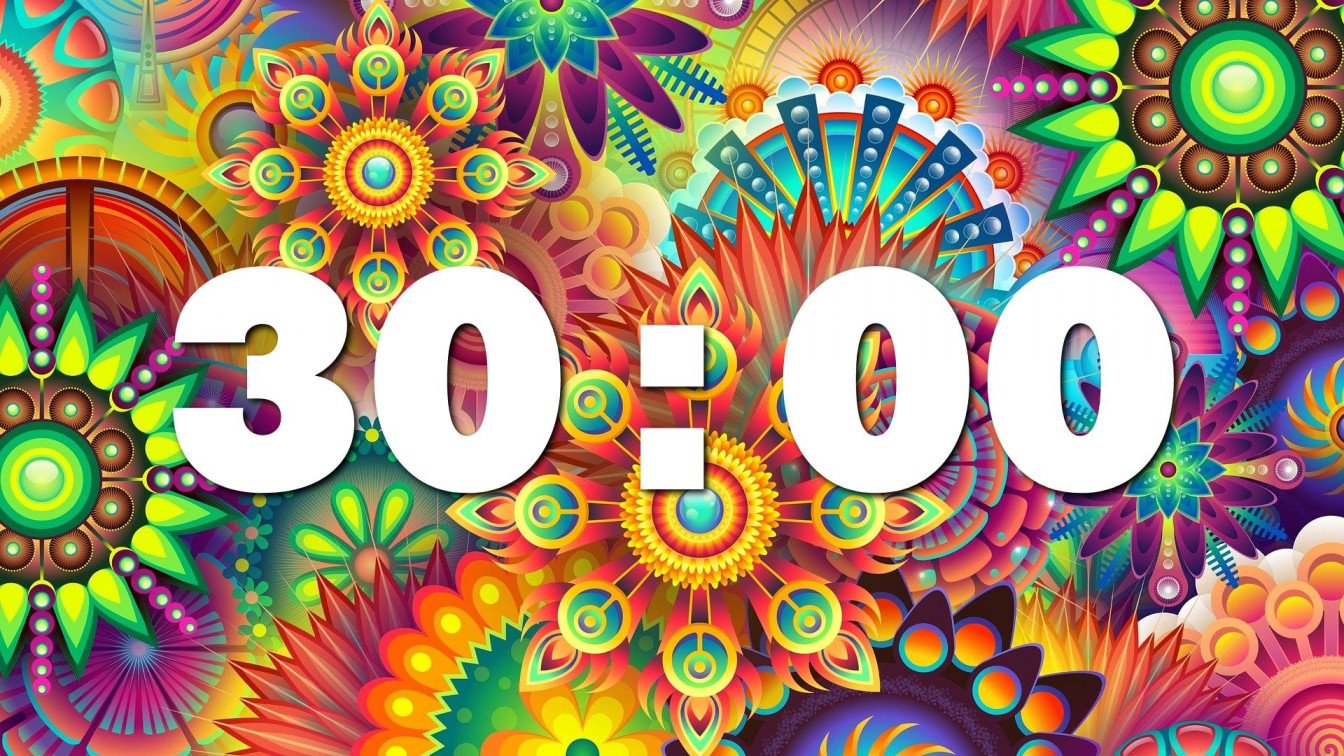 Bright Rainbow Geometric Countdown Timer 30 Minutes