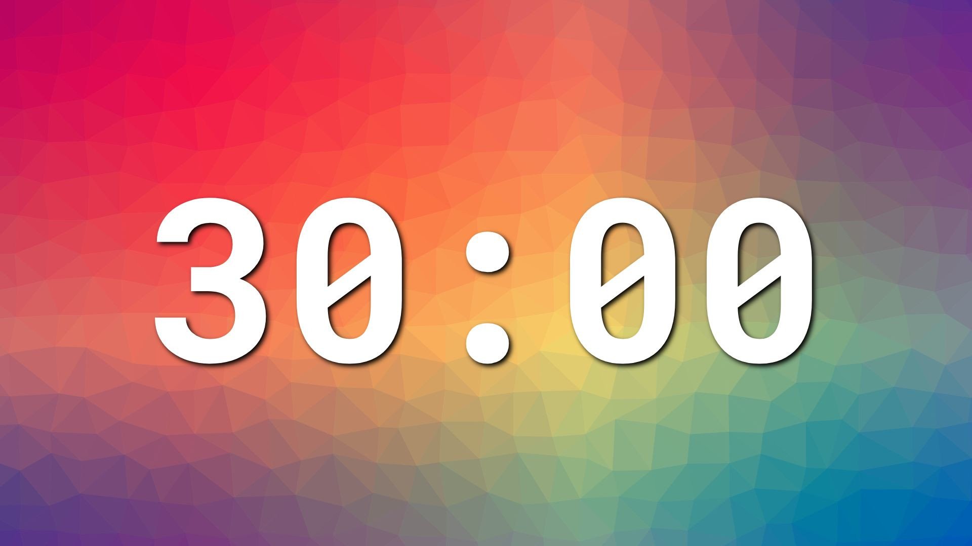 Bright Rainbow Geometric Countdown Timer 30 Minutes