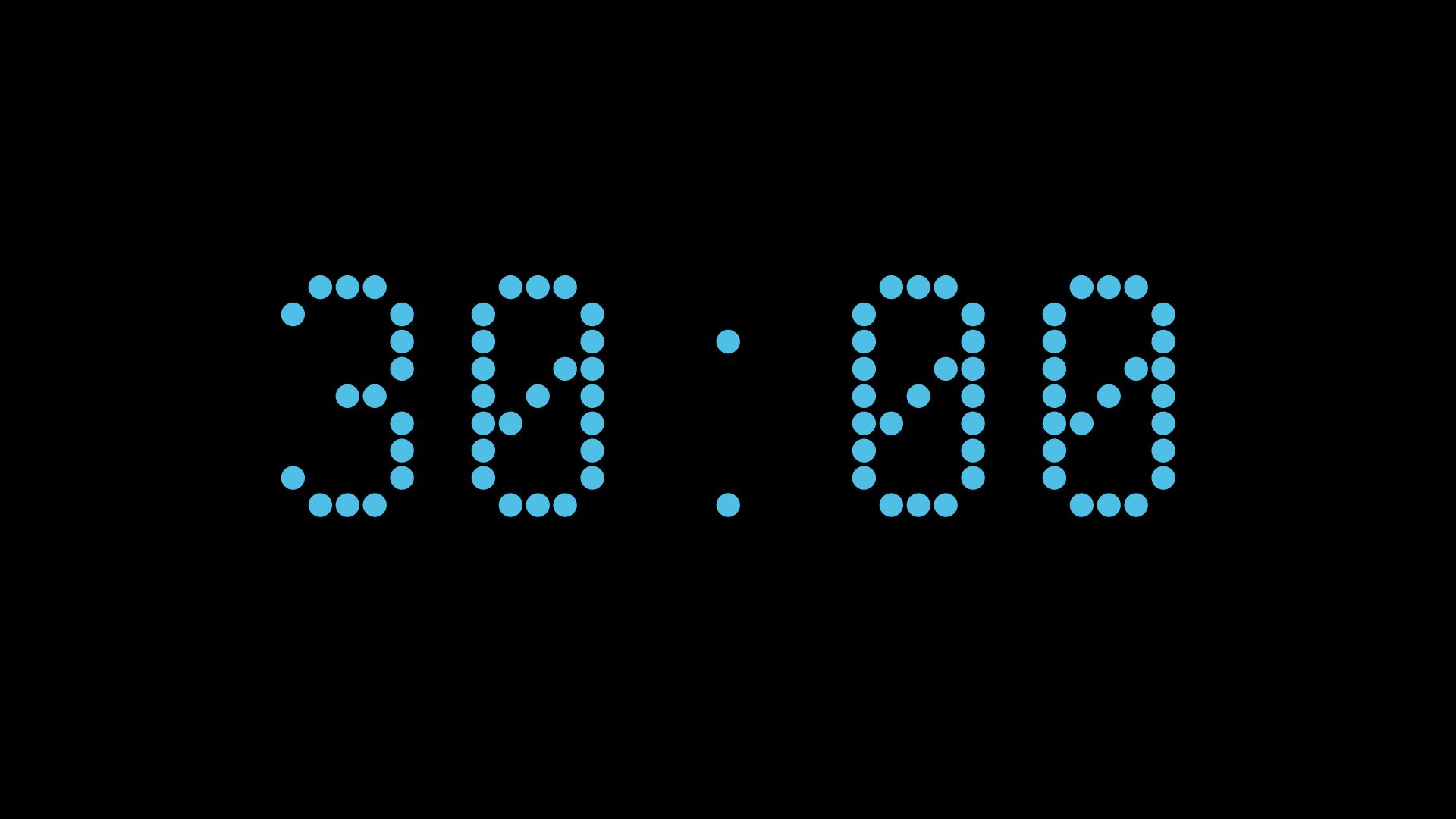 Free, full screen royal blue countdown timer - 30 minutes