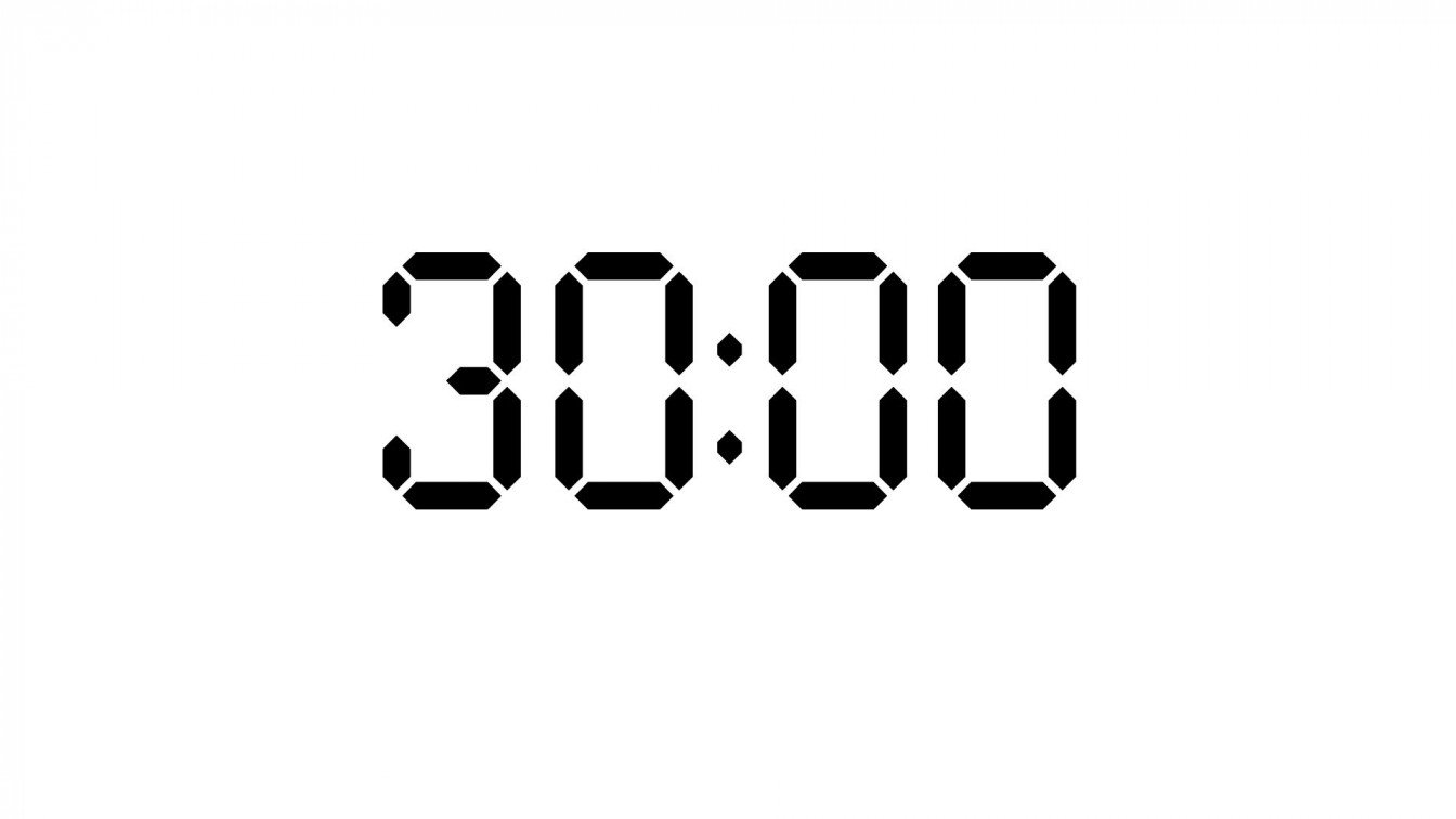 Free Full Screen Royal Blue Countdown Timer 30 Minutes