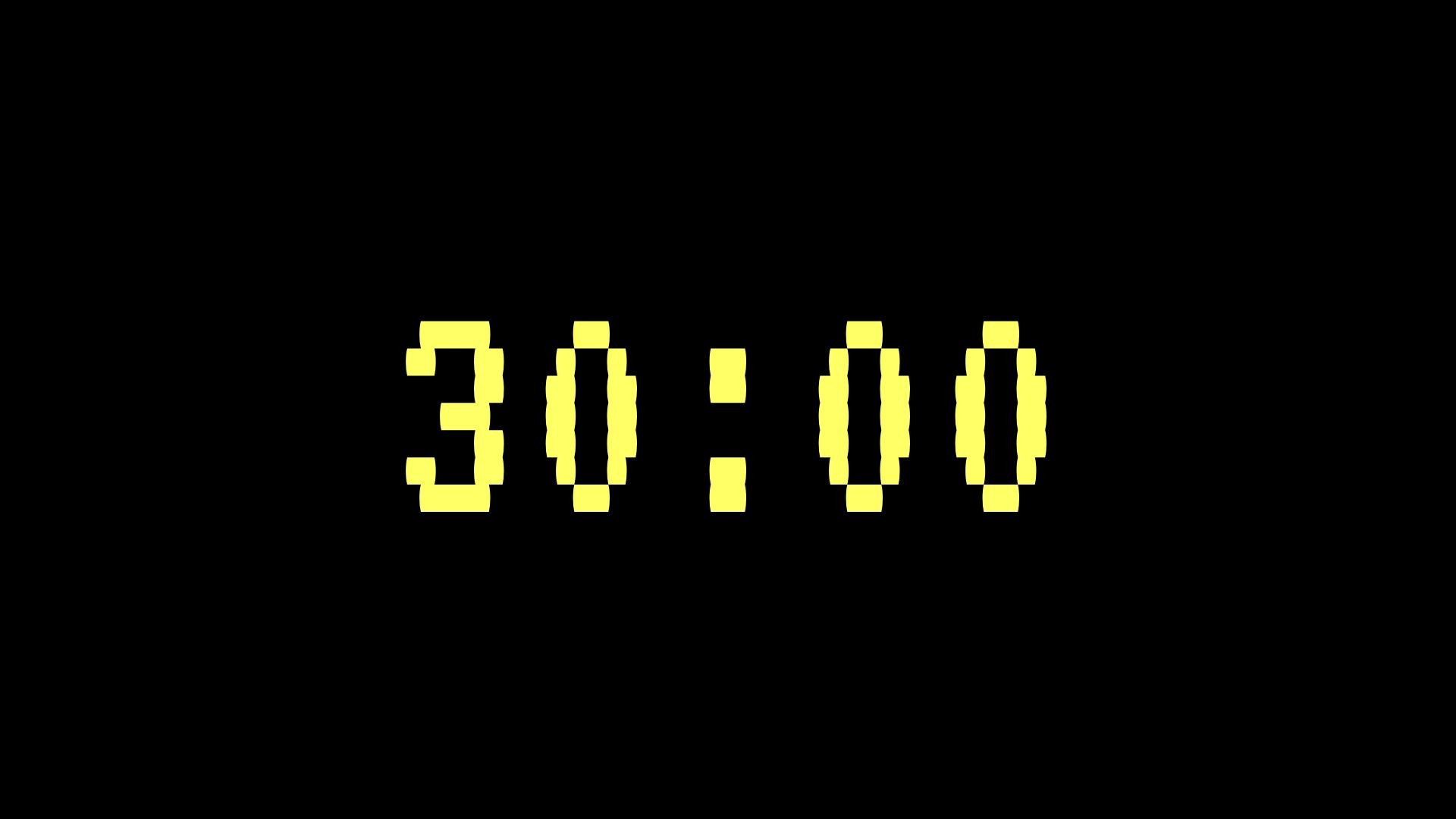 Free, full screen royal blue countdown timer - 30 minutes