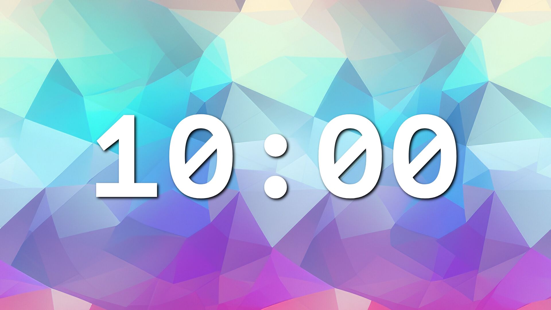 Bright, rainbow geometric countdown timer - 10 minutes