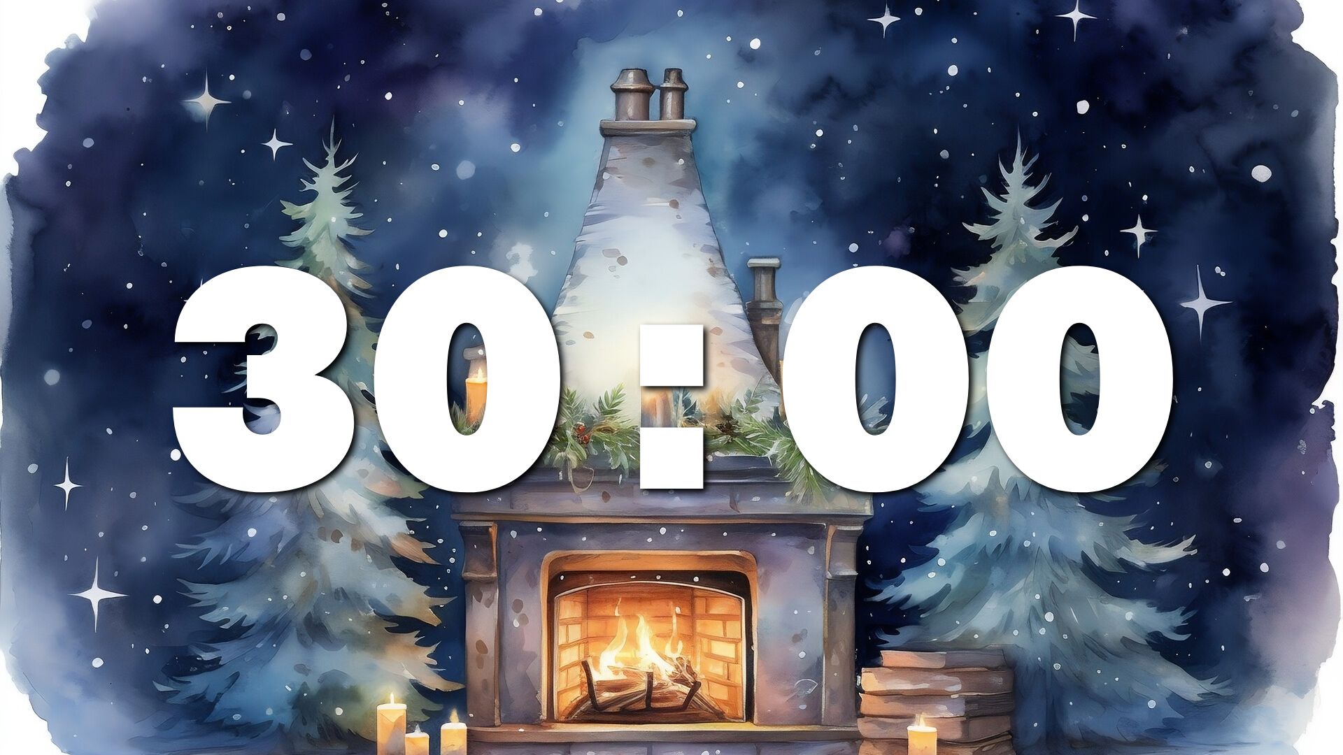 [ 30:00 ] Christmas fireplace countdown timer