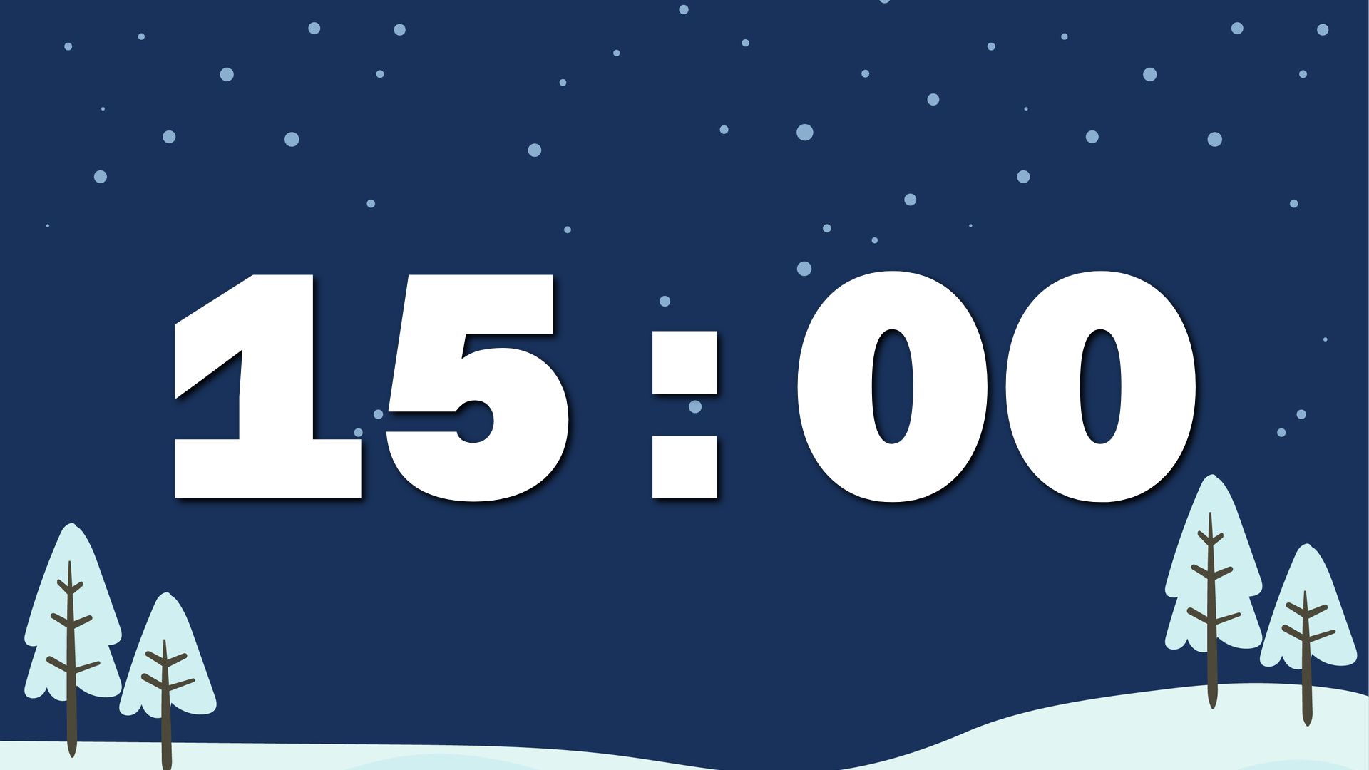 [15:00] Free Online Winter Countdown Timer | Dark Blue Background