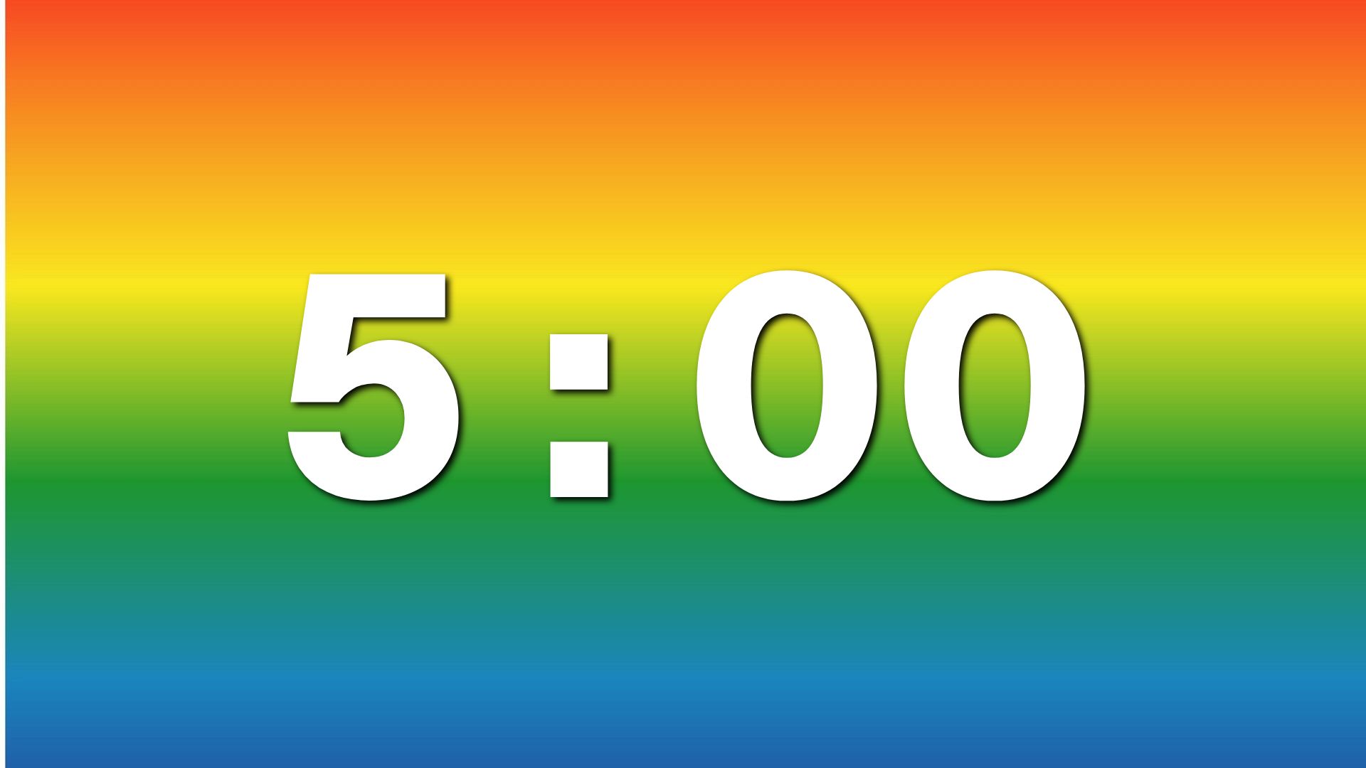 5:00 - Free online rainbow countdown timer