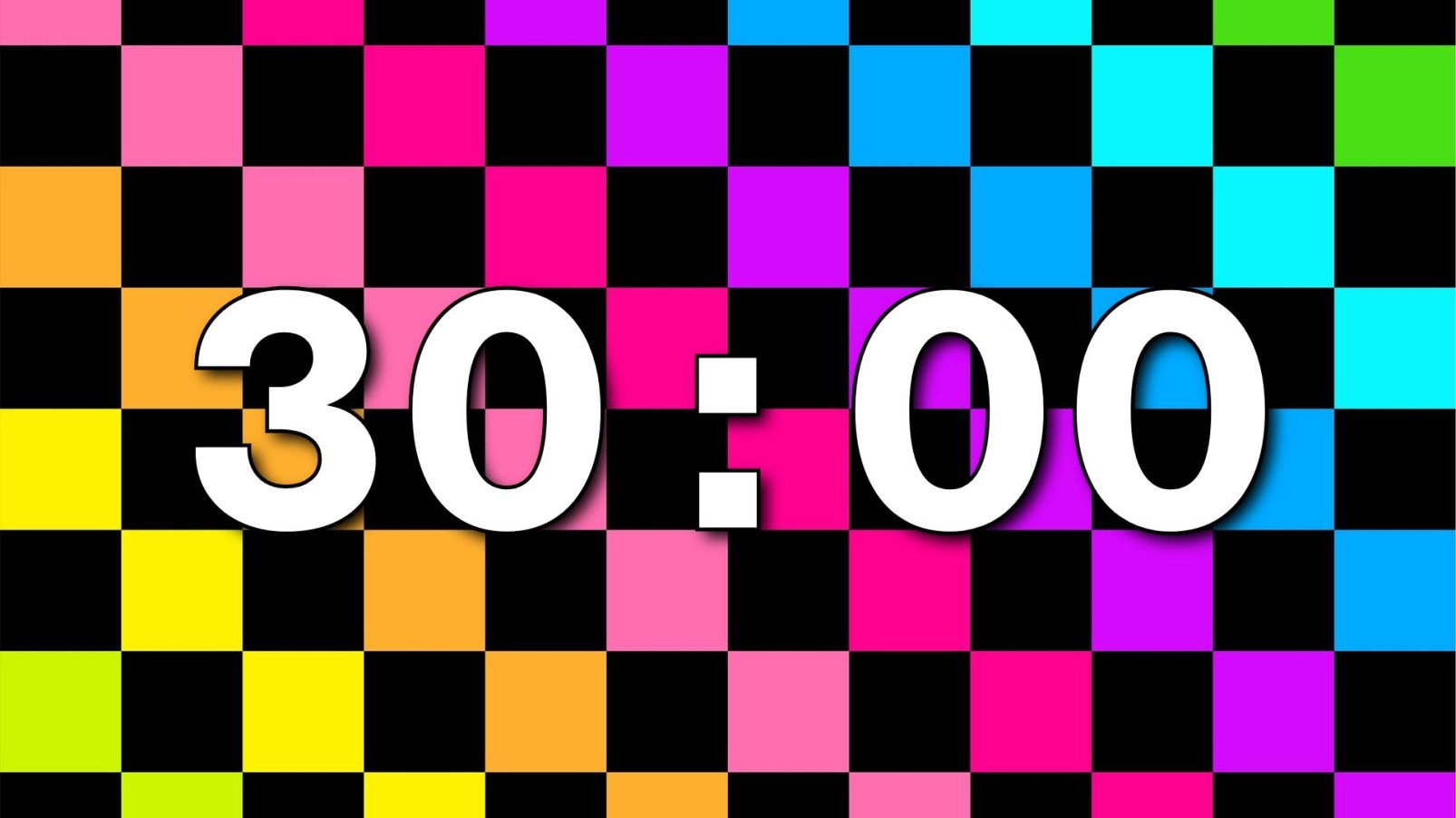 30:00 Timer - Bright, bold, painted background