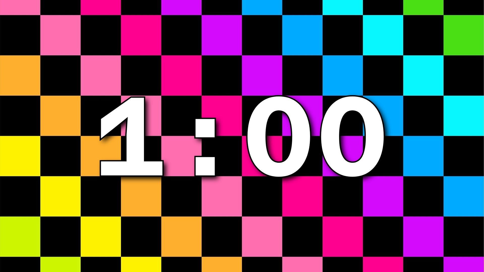 [ 1:00 ] Rainbow Grid Countdown Timer