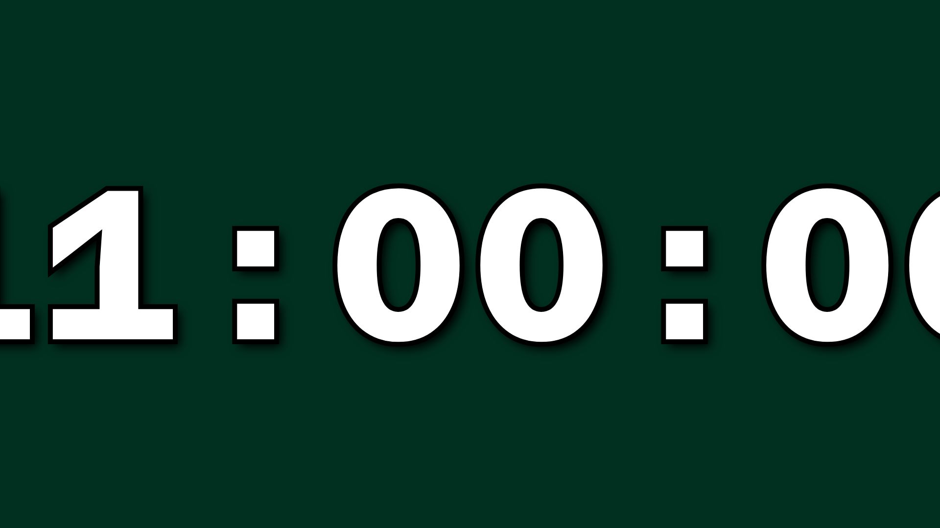 Dark Green Countdown Timer - 11 hours