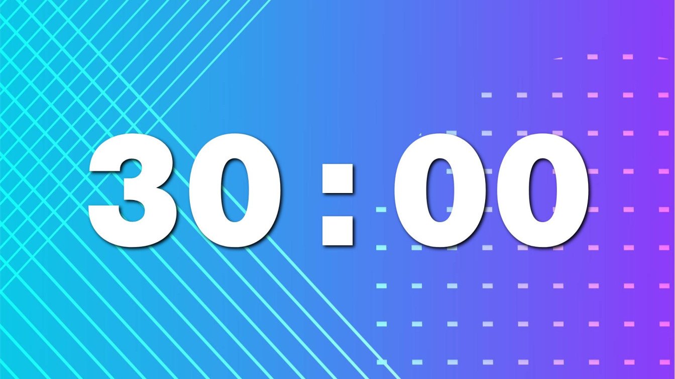 30:00 Timer - Bright, bold, painted background