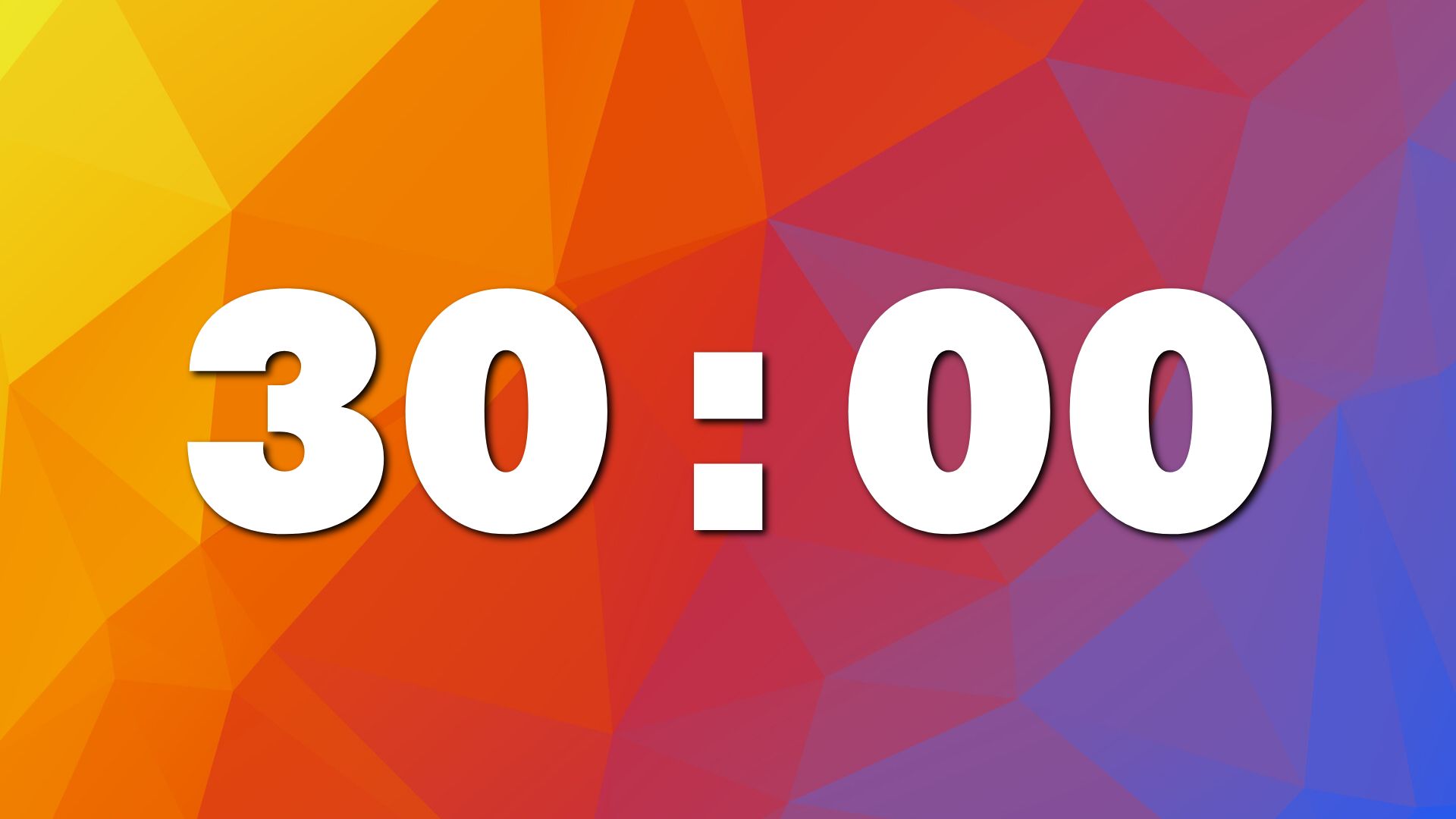 Bright Rainbow Geometric Countdown Timer 30 Minutes